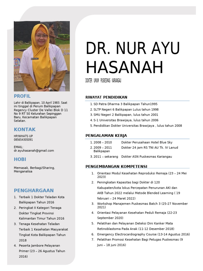 Biodata DR - Ayu | PDF