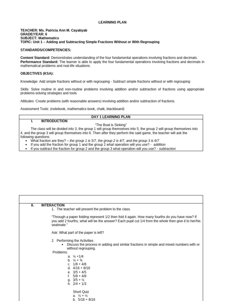 LP - Math - 5 - Week 1 | PDF