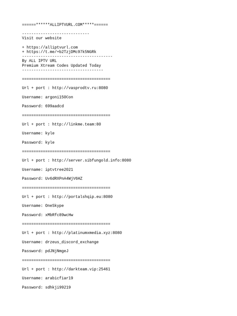 @all Iptv Url 09-09-2022 | PDF
