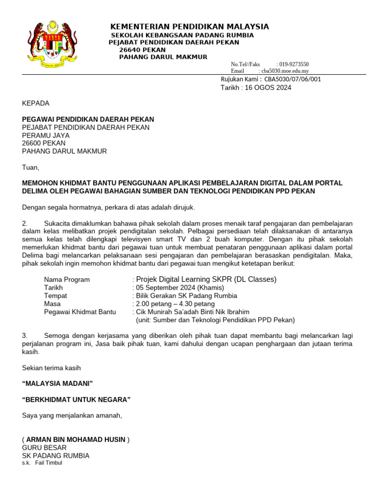 Surat Jemputan Penceramah | PDF