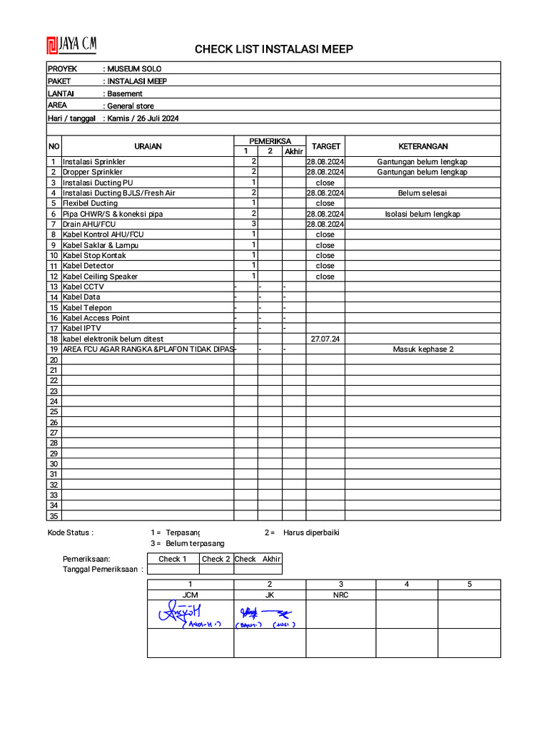 Form Checklist, MEEP R.general Store.26&27.07.24 | PDF