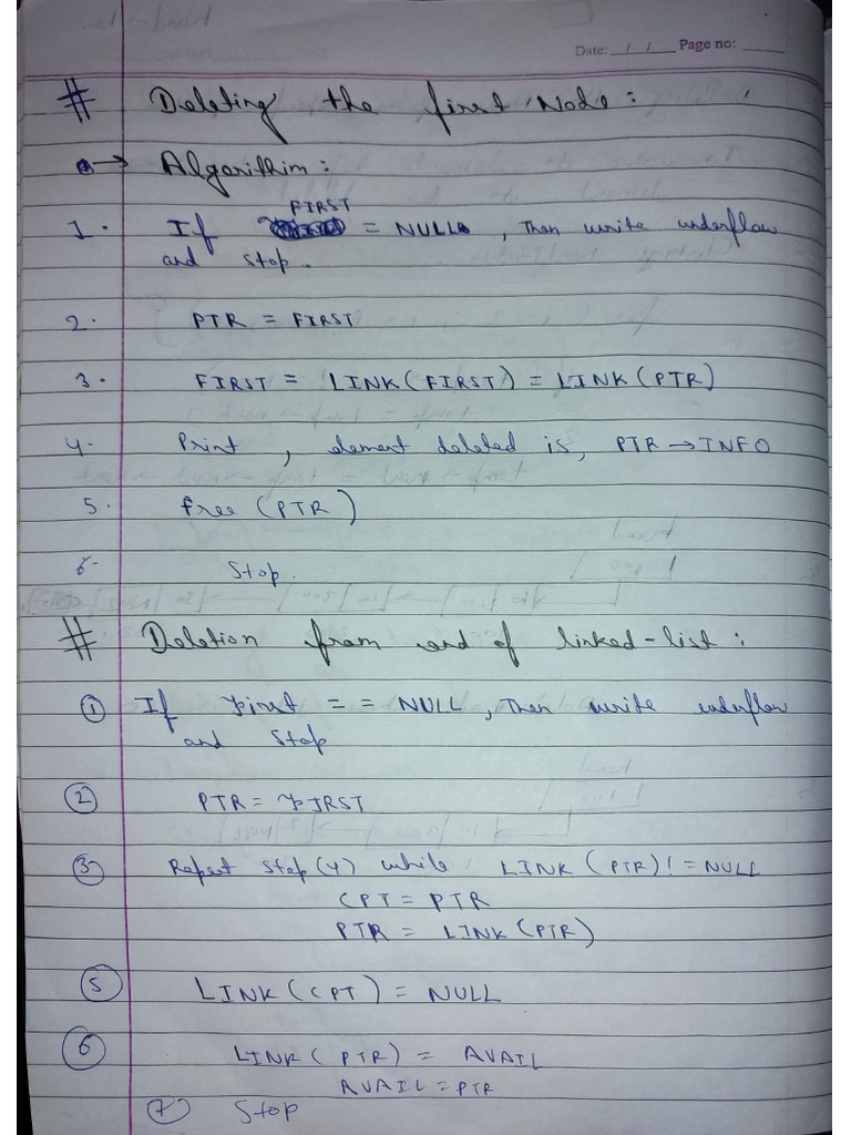 DSA (Deletion) Linked List | PDF
