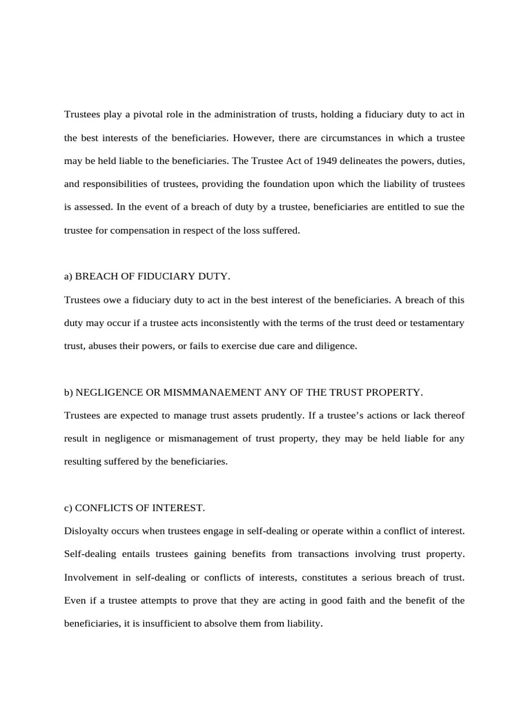 Research On Trustee | PDF