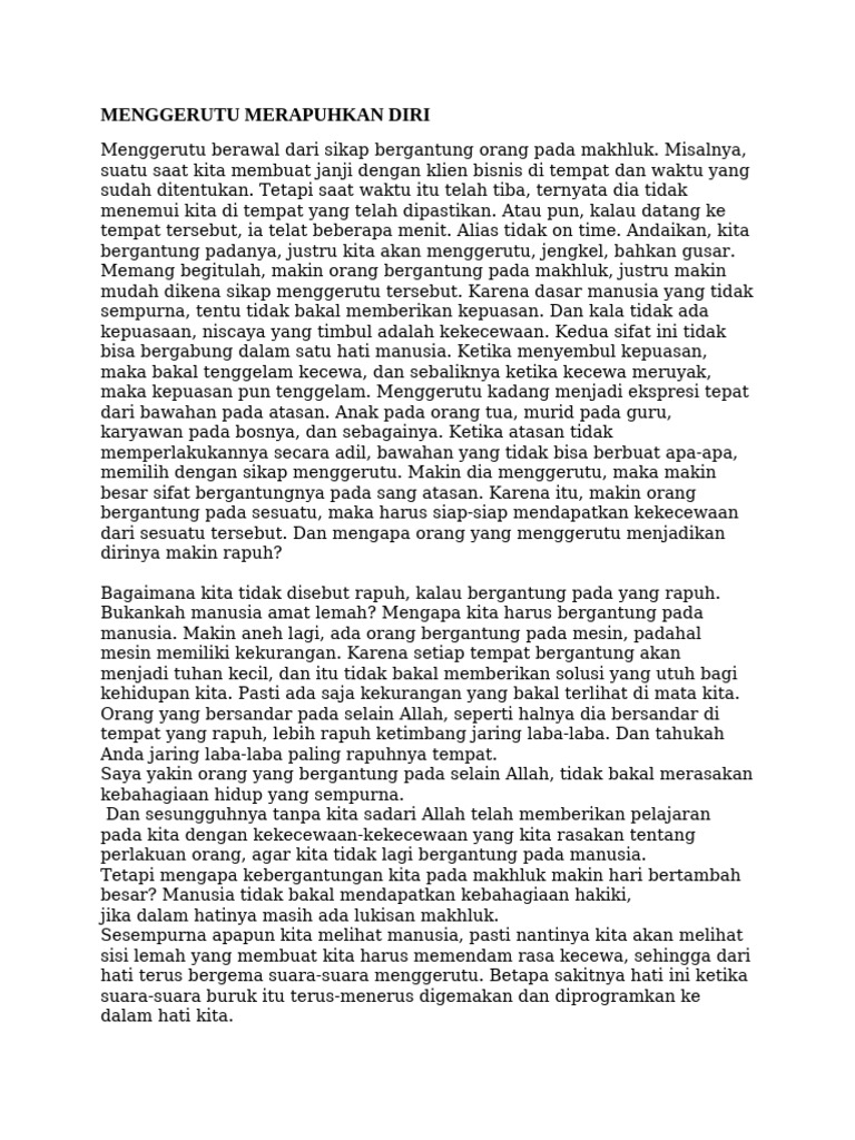 Menggerutu Merapuhkan Diri | PDF