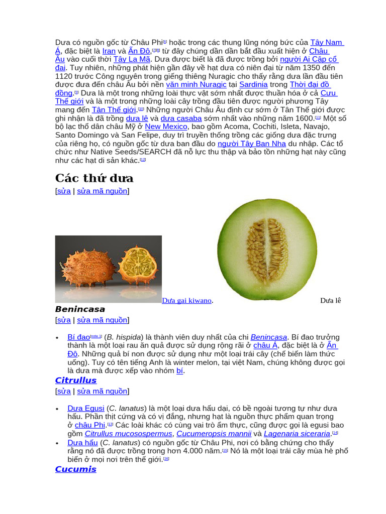 Dưa có nguồn gốc từ Châu Phi | PDF