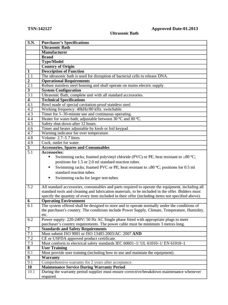 Ultrasonic Bath | PDF