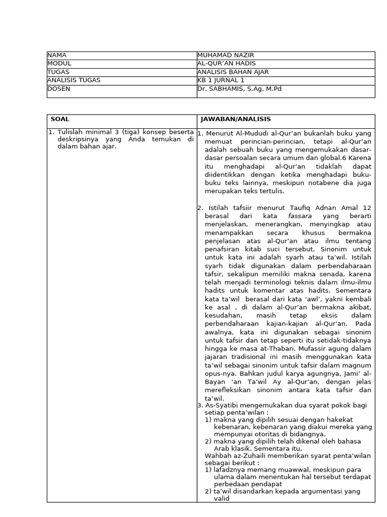 ANALISIS BAHAN AJAR MODUL 5 KB 1 | PDF | Agama & Spiritualitas