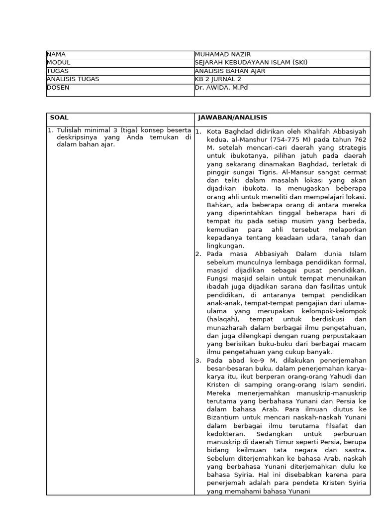 ANALISIS BAHAN AJAR MODUL 6 Kb... | PDF