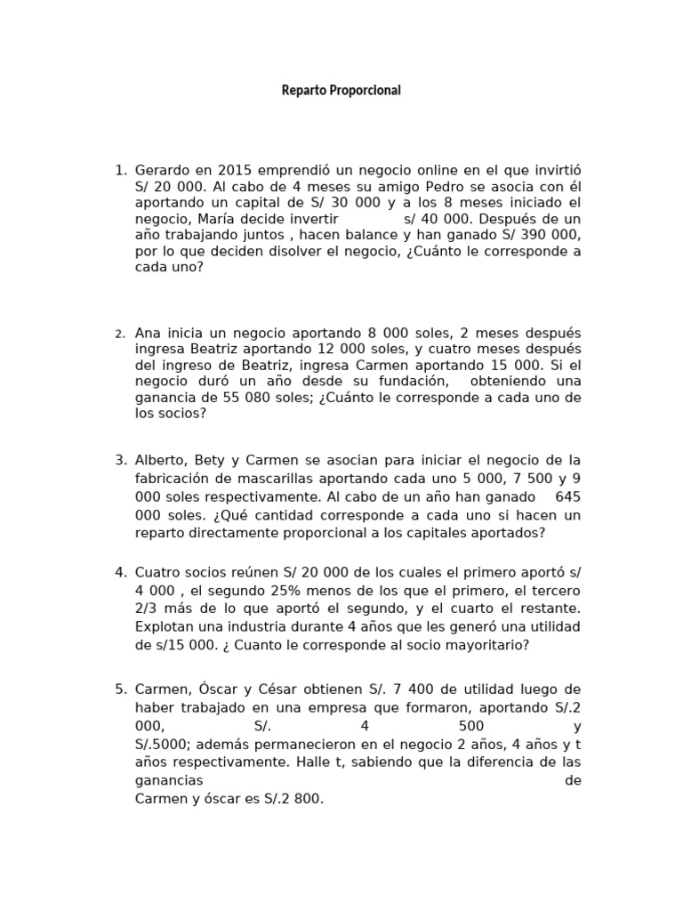 Reparto Proporcional para Expo | PDF
