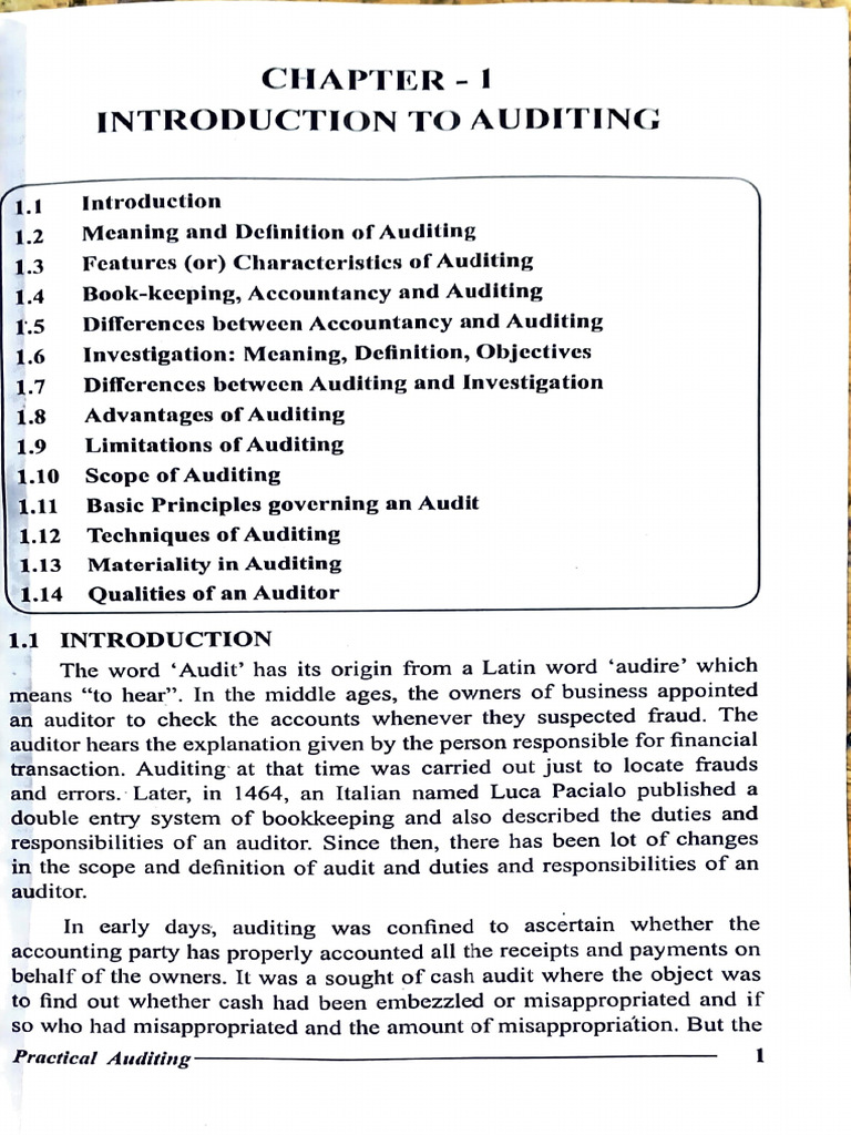 Audit Chapter 1 | PDF