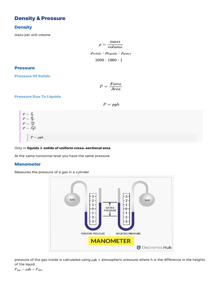 Density & Pressure | PDF