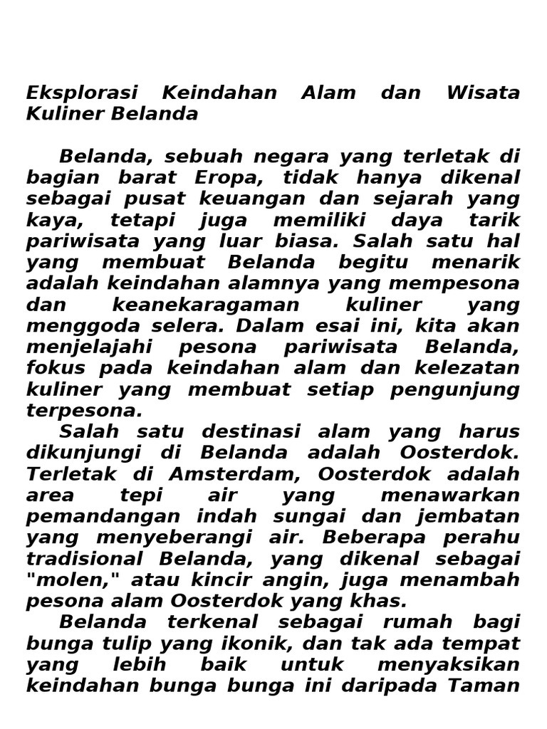 Essay Belanda | PDF