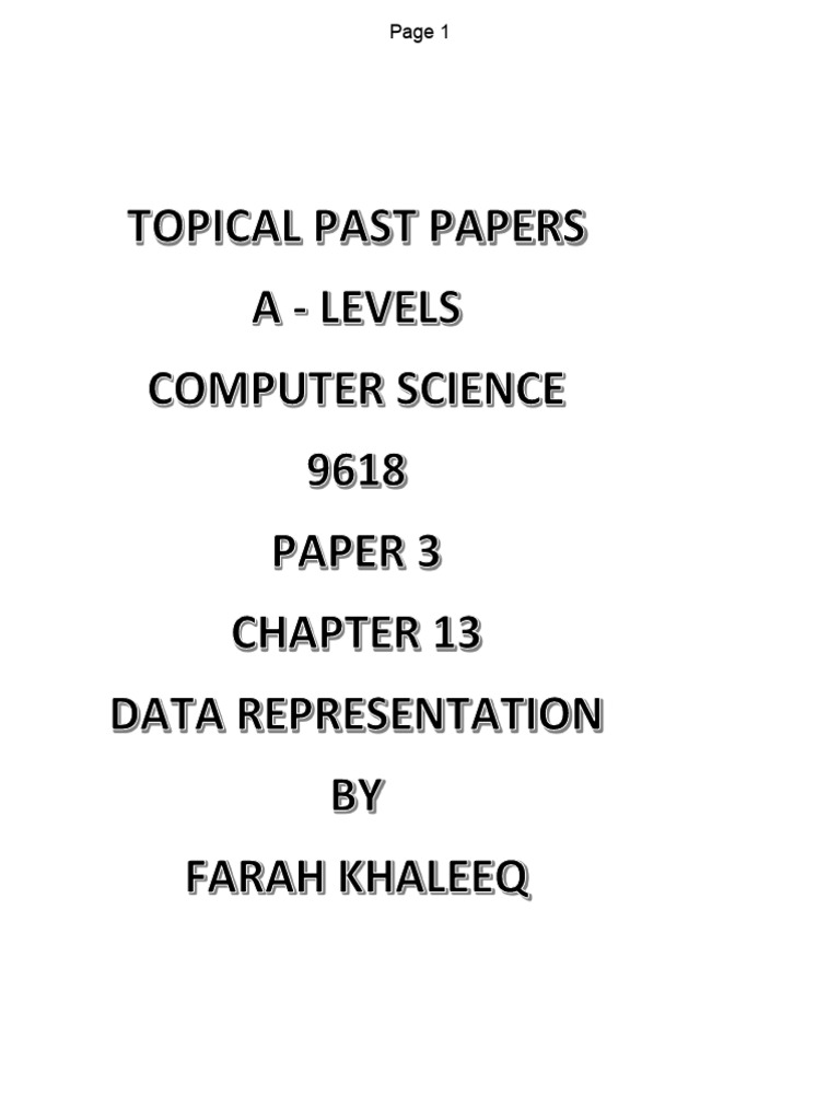 Unit 13 (Data Representation) | PDF