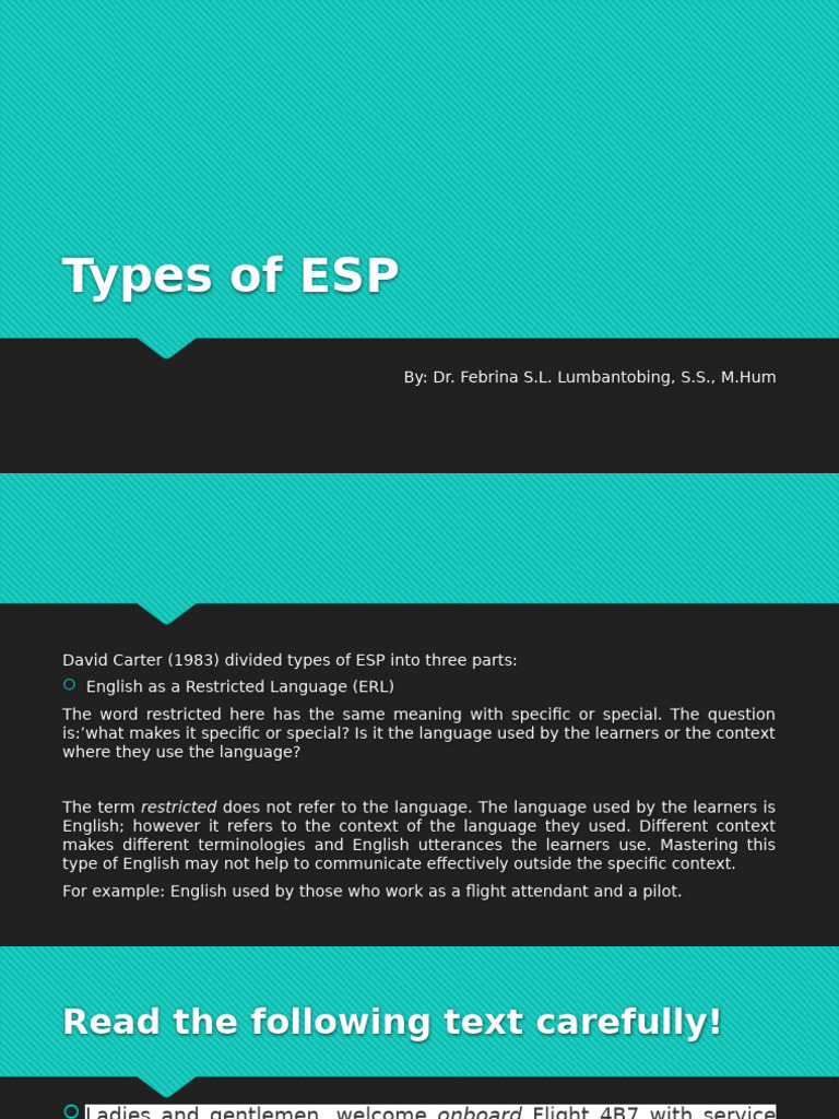 TYPES OF ESP | PDF