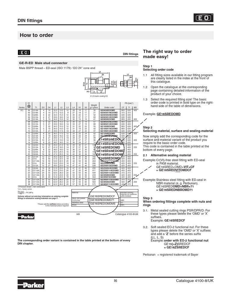 Extracted Pages From ERMETO (EO) DIN FITTINGS - PARKER - USERS GUIDE | PDF