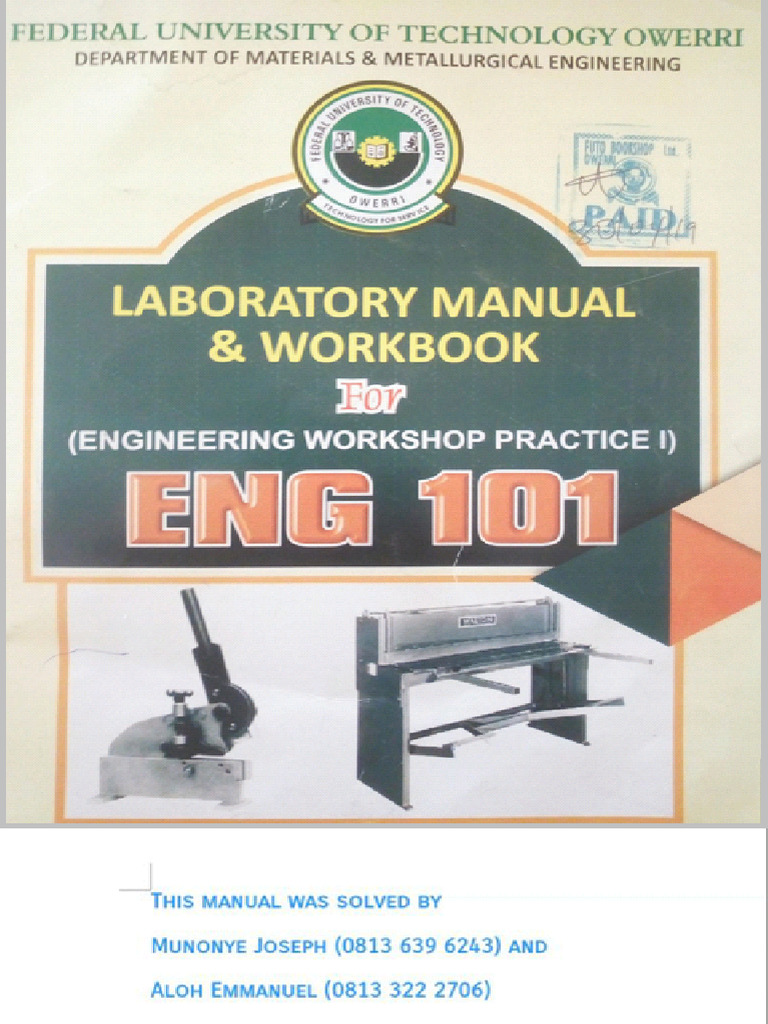 Eng 101 Manual Soln Pdf