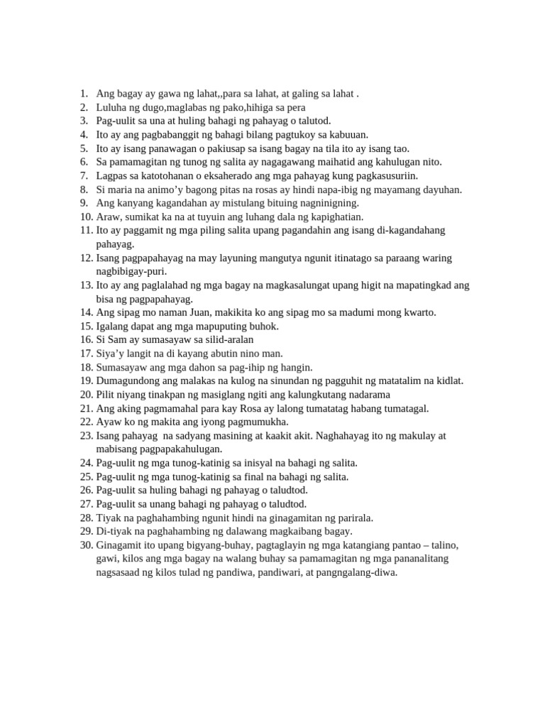 Tayutay (Prelim Quiz) | PDF