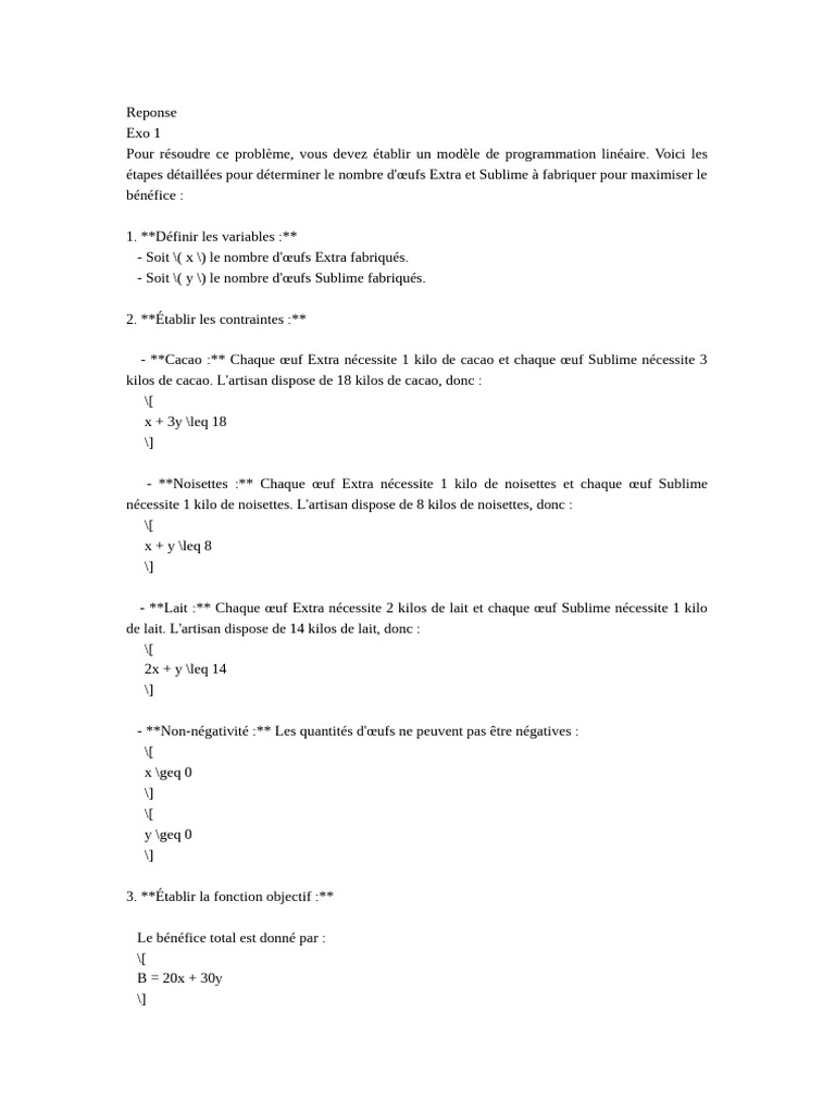 Exo Math Appli | PDF | Teaching Methods & Materials