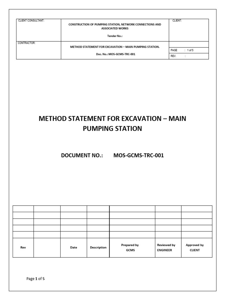 METHOD STATEMENT FOR EXCAVATION copy | PDF