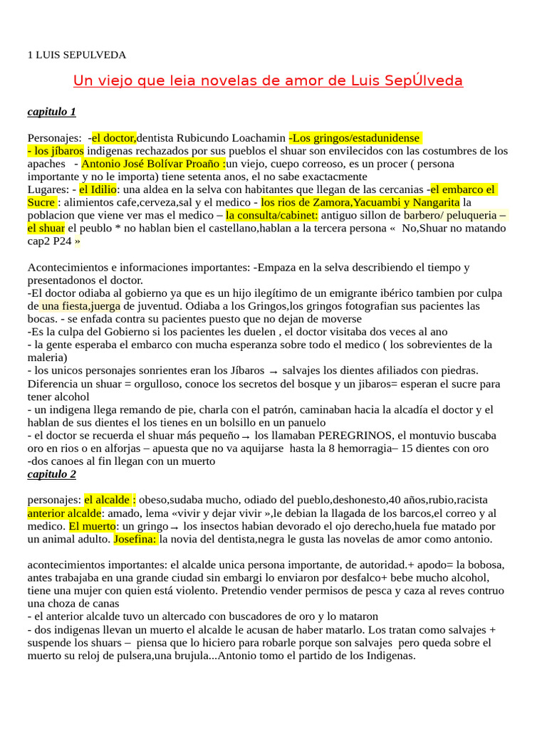 Un Viejo Que Leia Novelas de Amor LS Analisis | PDF