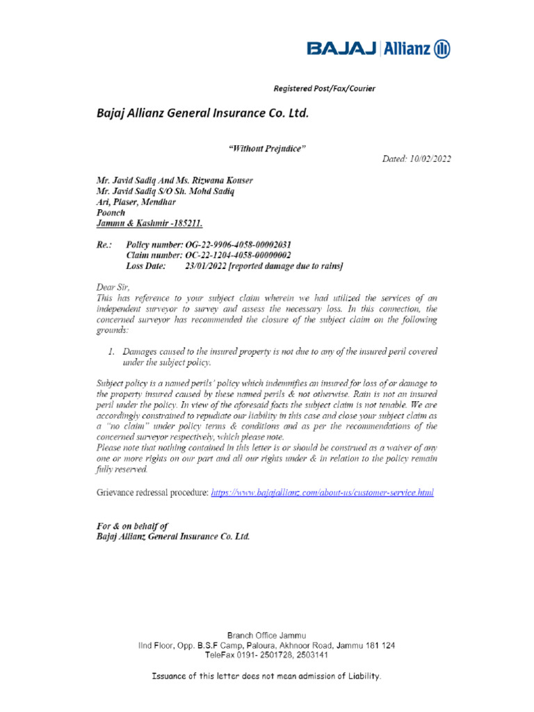 2 - Repudiation Letter 10-02-2022 | PDF