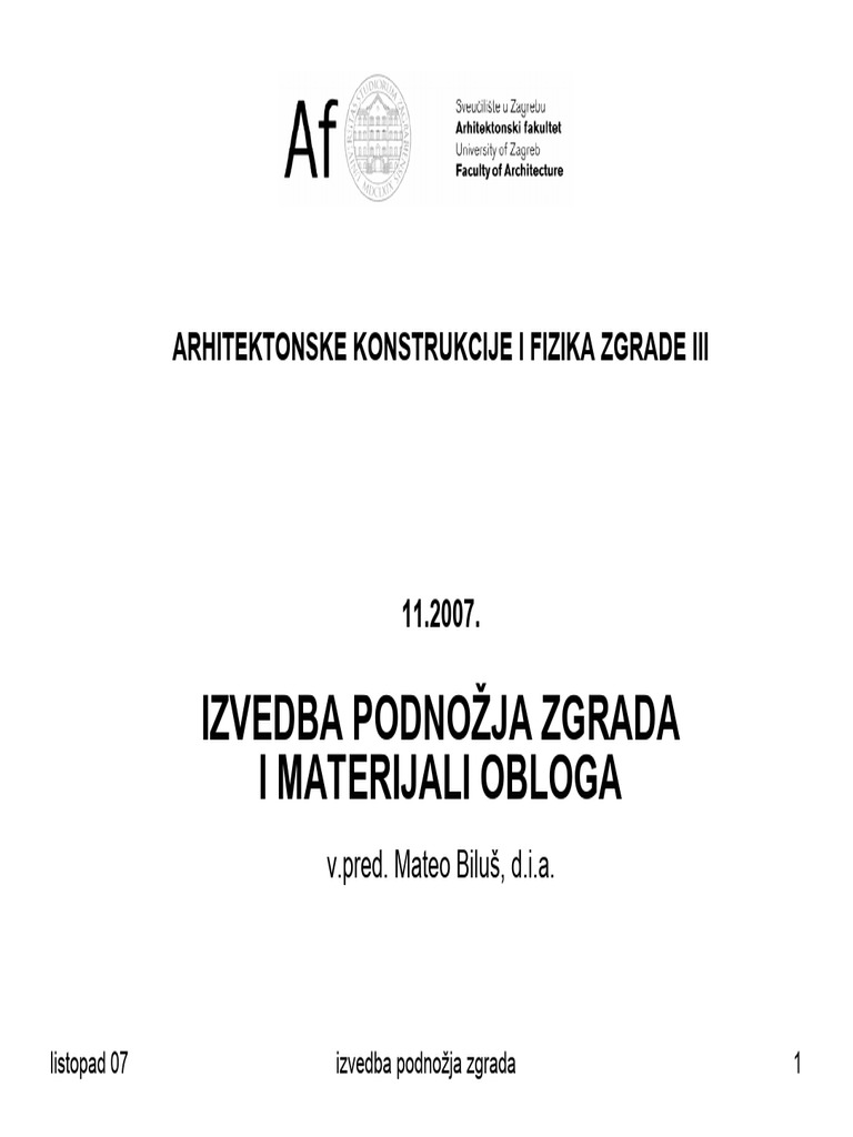 Materijali Obloga - PODNOŽJA ZGRADE | PDF