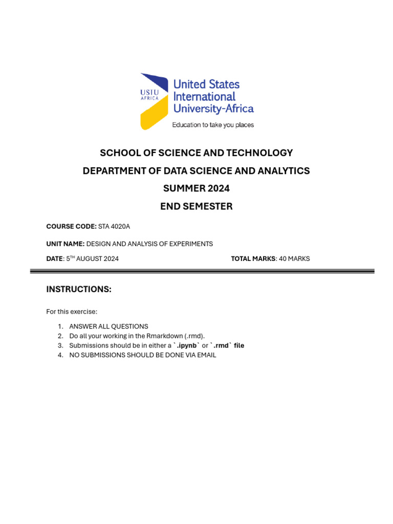 US 2024_end-sem_STA 4020 | PDF