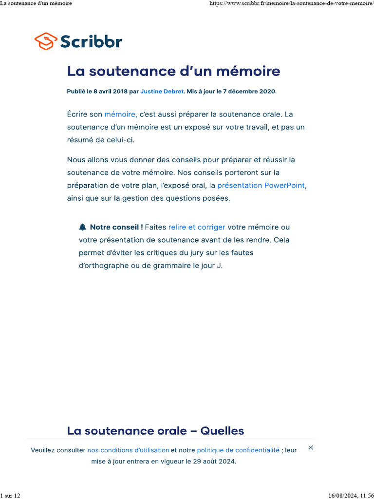 La Soutenance D'un Mémoire | PDF