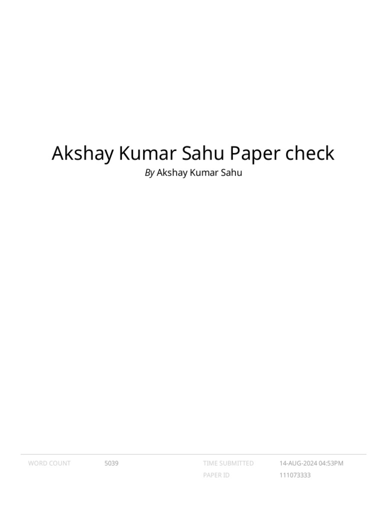 Akshay Kumar Sahu Paper Check | PDF