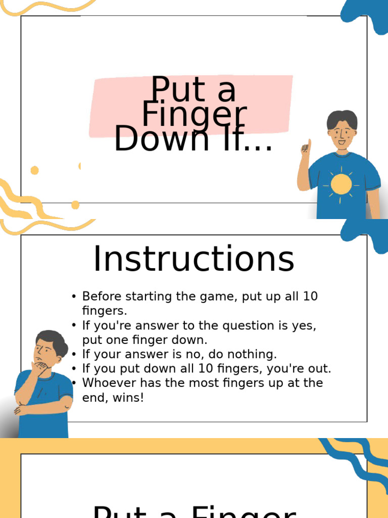 Colorful Animated Put A Finger Down If ... Icebreaker Game For Speech ...