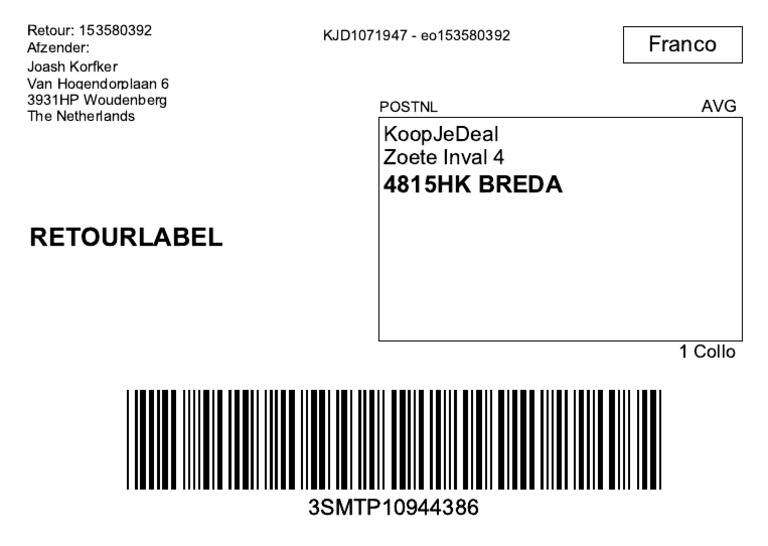 ReturnLabel 1978861 | PDF