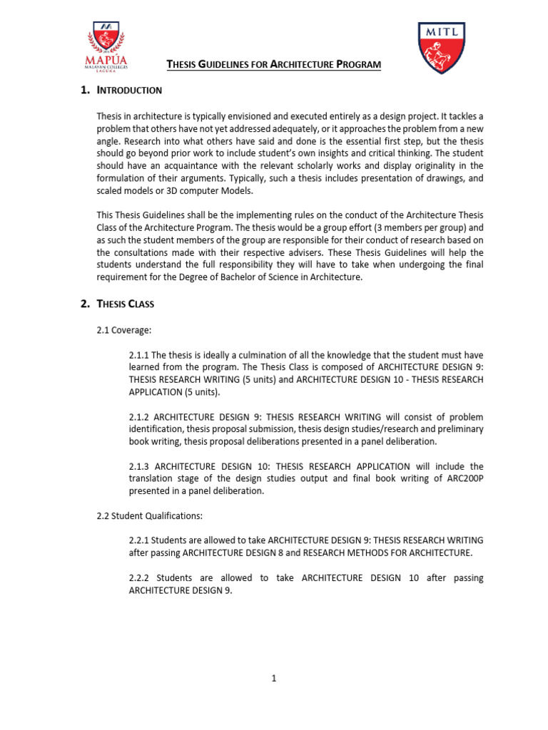 Guidelines For Architecture Program - Edited 2 | PDF