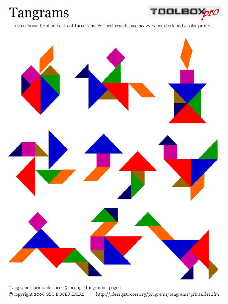 Tangrams Print Sheet5 Color | PDF