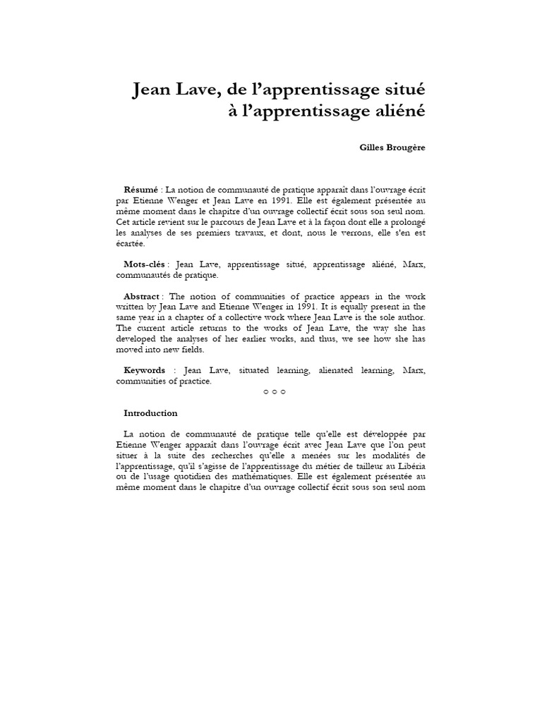 Jean Lave | PDF