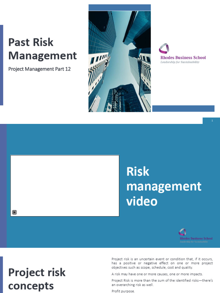 Part 12 Project Risk Management | PDF | Risk | Business