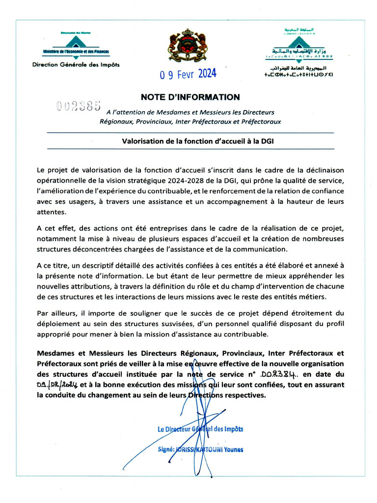 Note d'Information - Assistance Et Communication | PDF