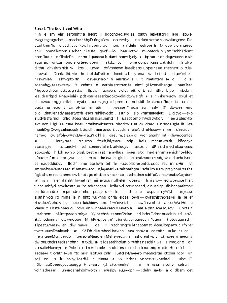 Step 1 The Boy Lived Who | PDF