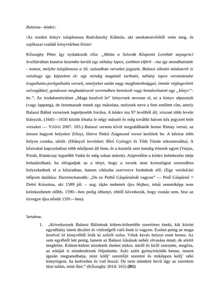 Balassa | PDF
