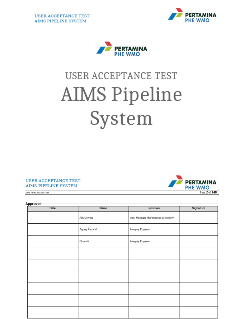 UAT Pipeline System Edit | PDF