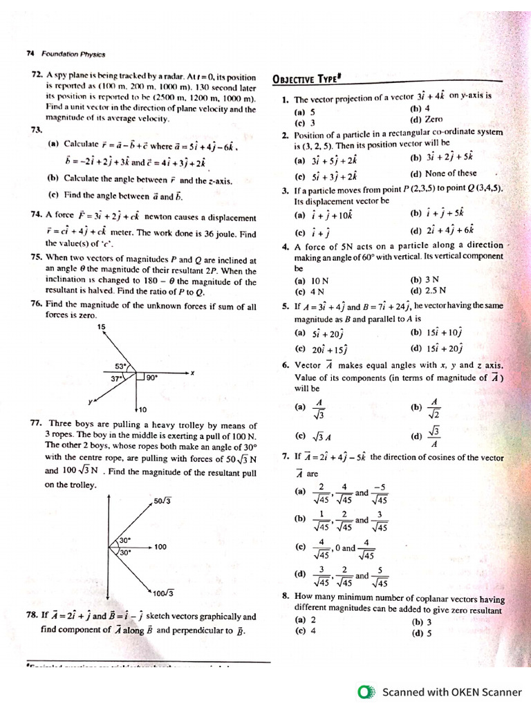 Vectors Assignment | PDF