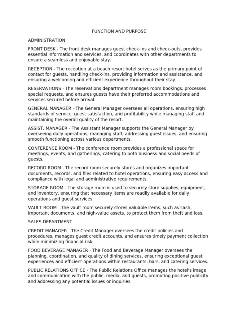 FUNCTION AND PURPOSE | PDF