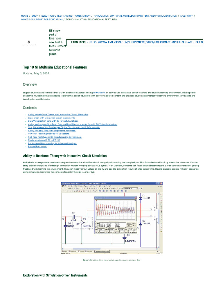 Top 10 NI Multisim Educational Features - NI | PDF