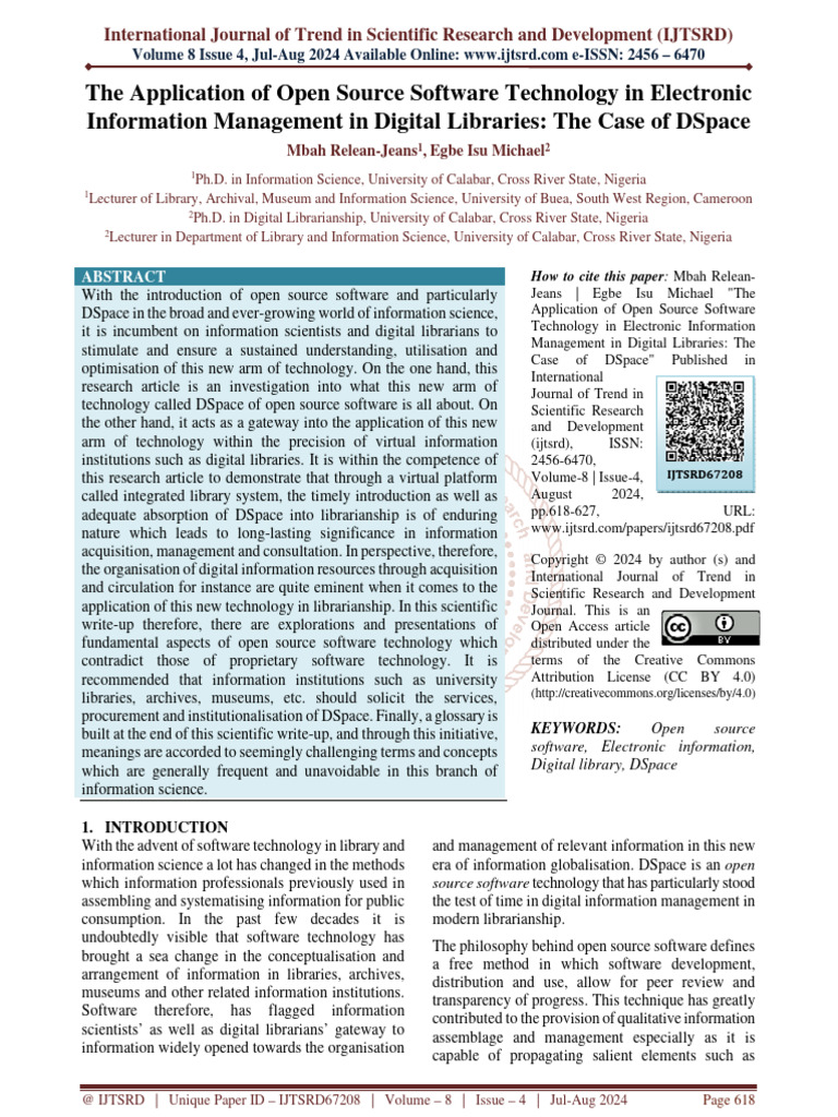 The Application of Open Source Software Technology in Electronic Information Management in ...