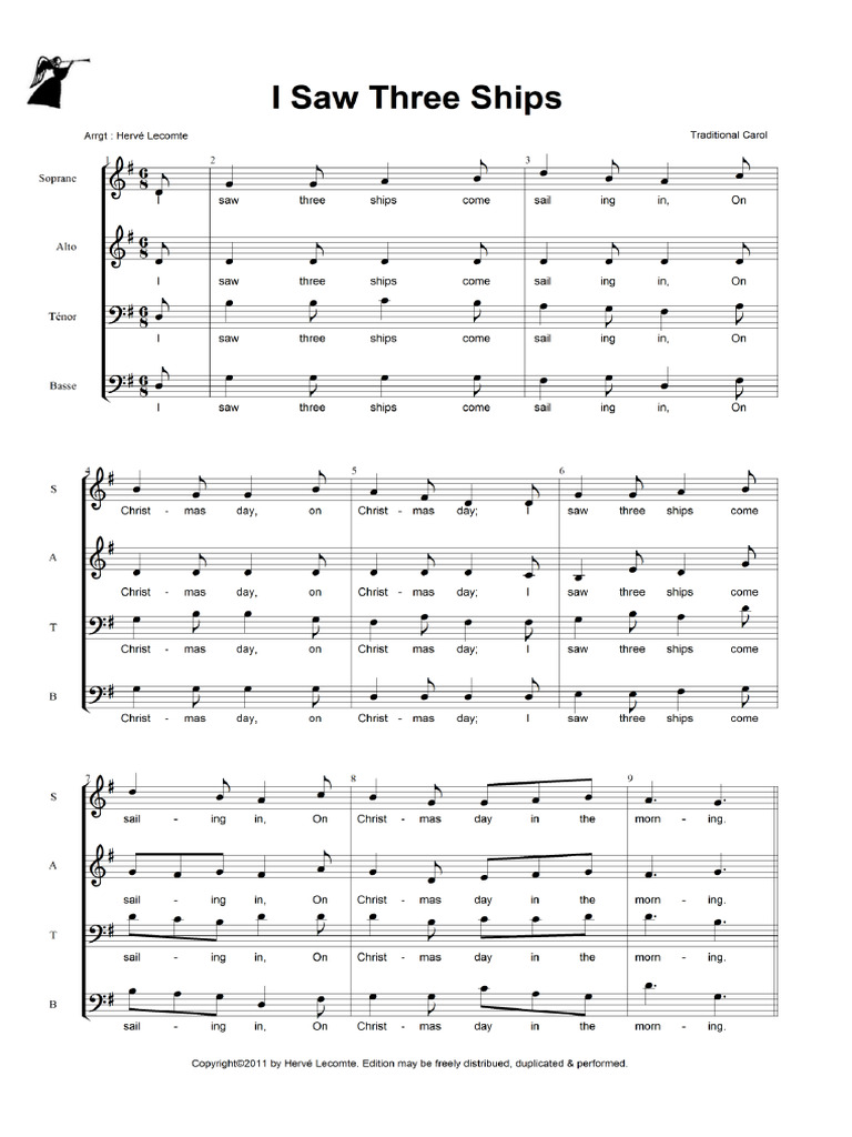 I Saw Three Ships - Traditional Carol | PDF