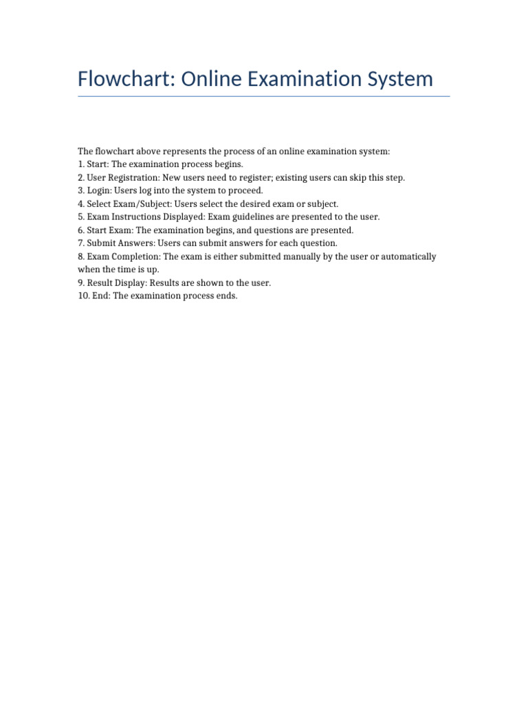 Online Exam Flow Chart | PDF