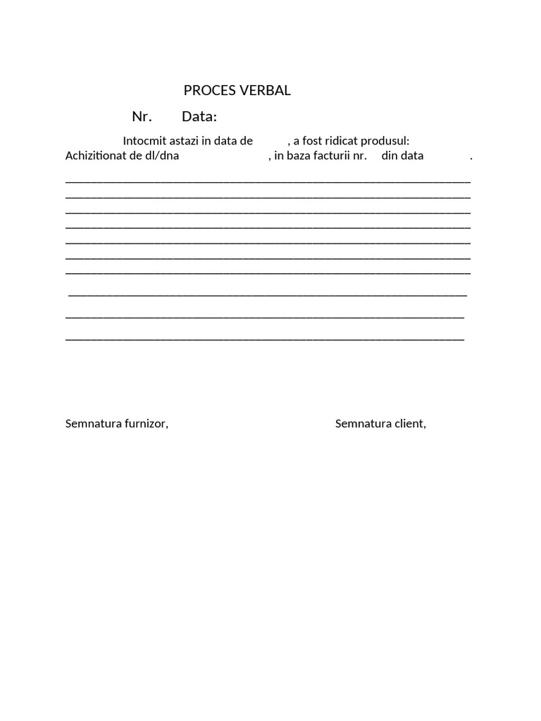Proces Verbal Constatare | PDF