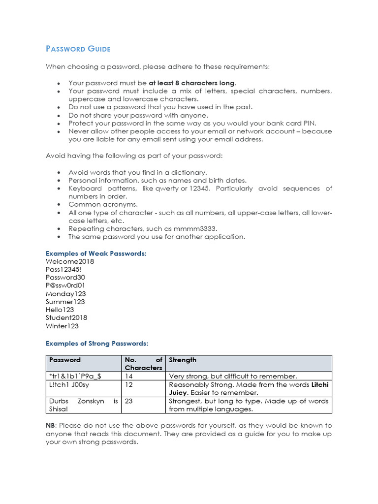 03- Password-Guide | PDF