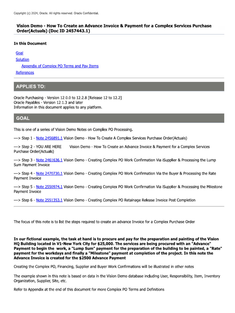 Vision Demo - How To Create an Advance Invoice and Payment for a ...