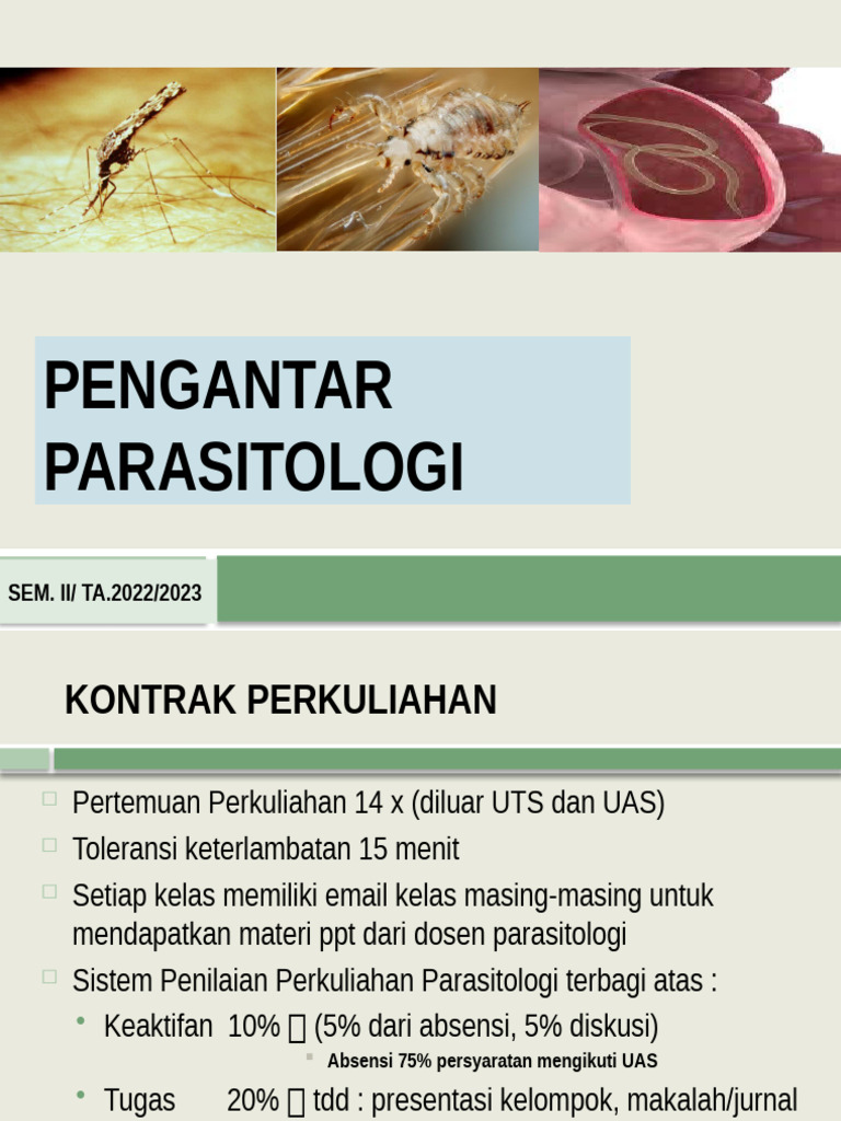 Pengantar - Parasitologi Pertemuan Ke 1 | PDF