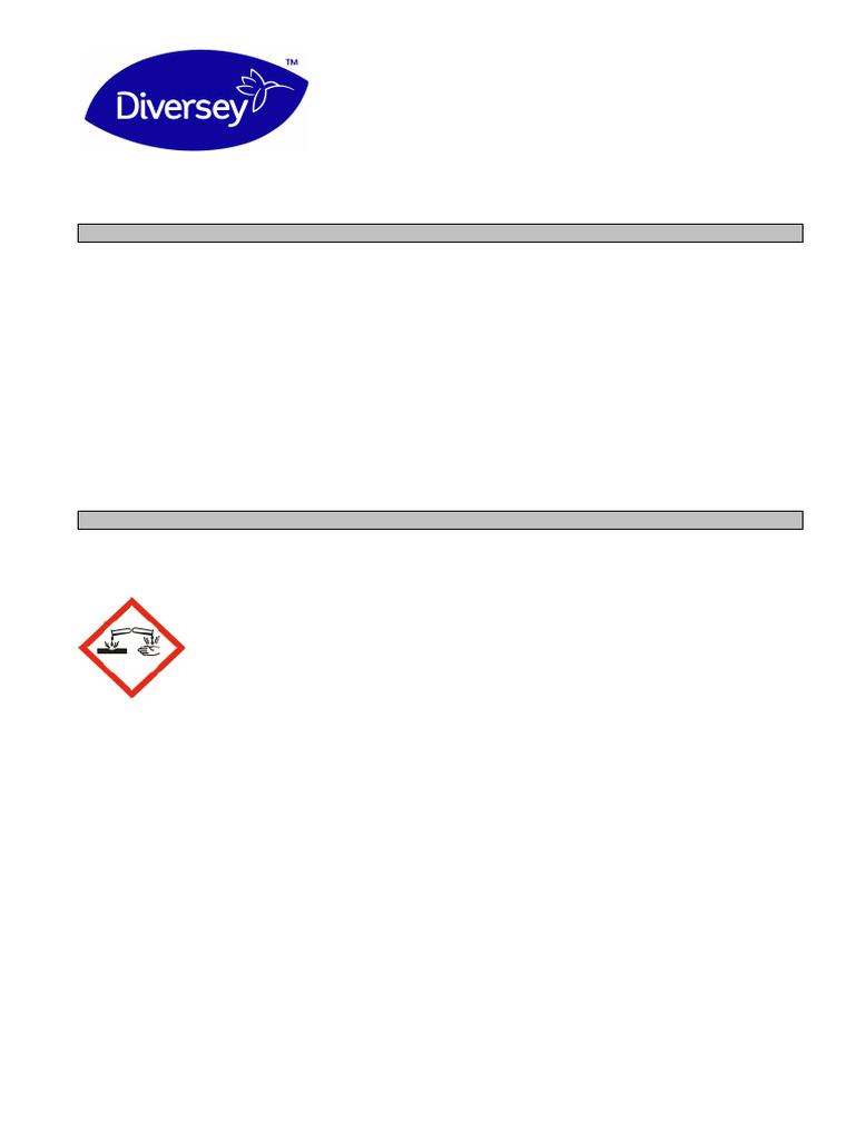 Diversey Suma J512 J-Fill Safety Data Sheet SDS | PDF | Dangerous Goods | Self-Improvement